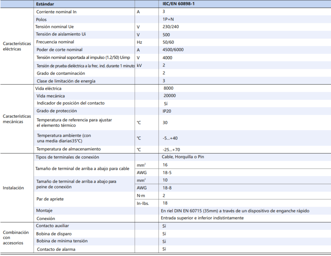 Interruptor Termomagnético CHINT NBH8-40H 1P+N 3A 6kA Curva C – Código ...