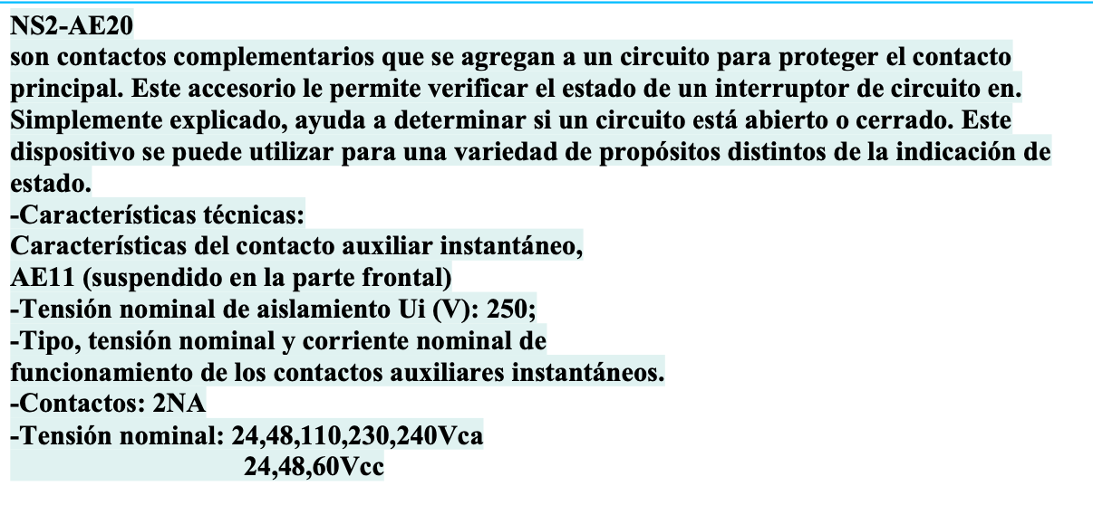 Contacto Auxiliar Frontal CHINT NS2-AE20 2NA para Guardamotor Serie NS ...