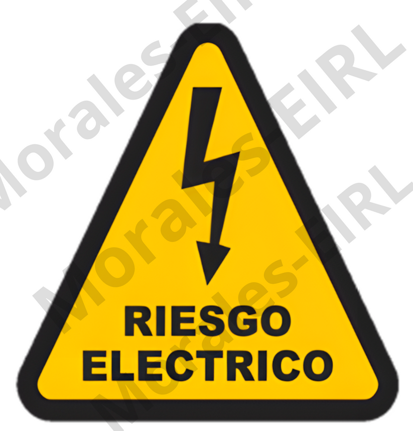 Adhesivo de Seguridad Eléctrica Laminado – [RIESGO ELECTRICO] [70] x ...